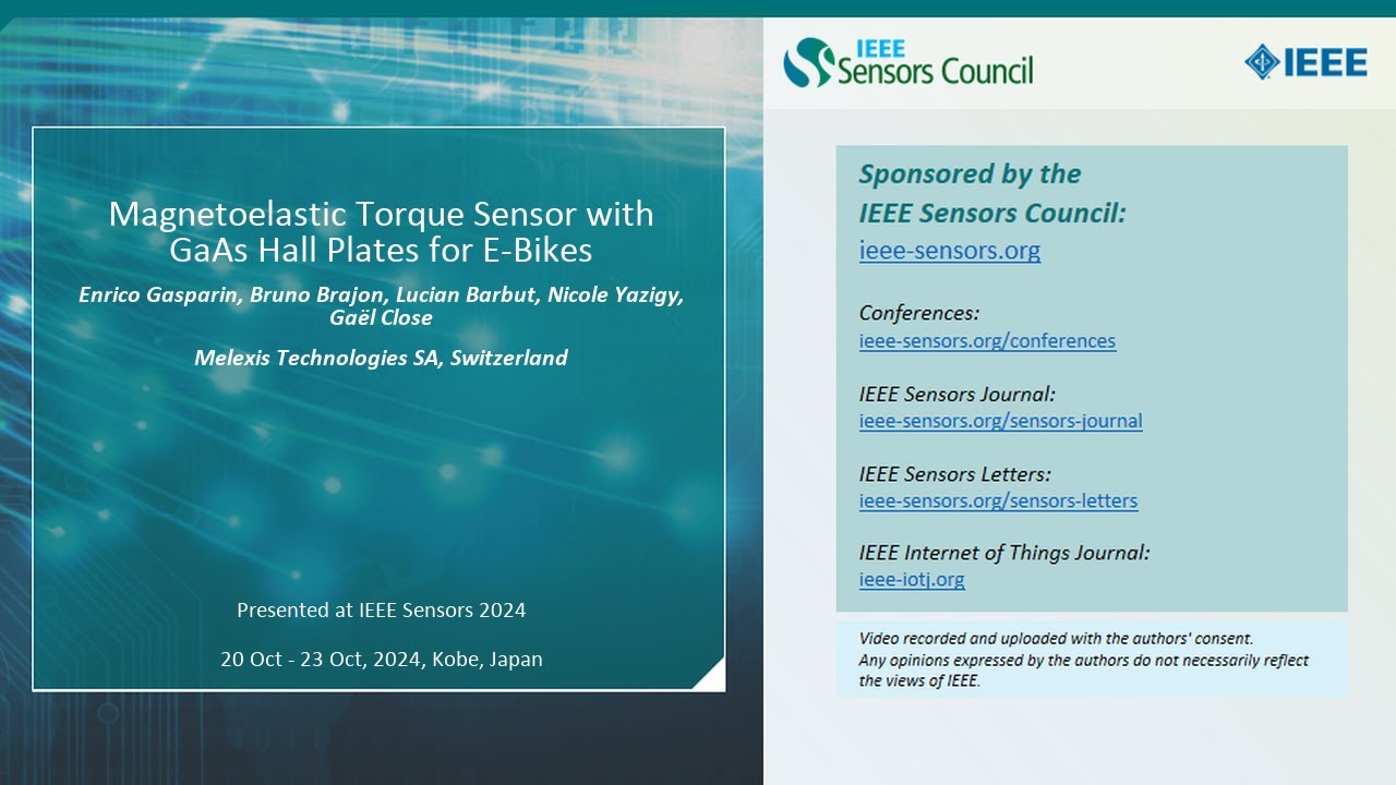 Magnetoelastic Torque Sensor with GaAs Hall Plates for E-Bikes - YouTube