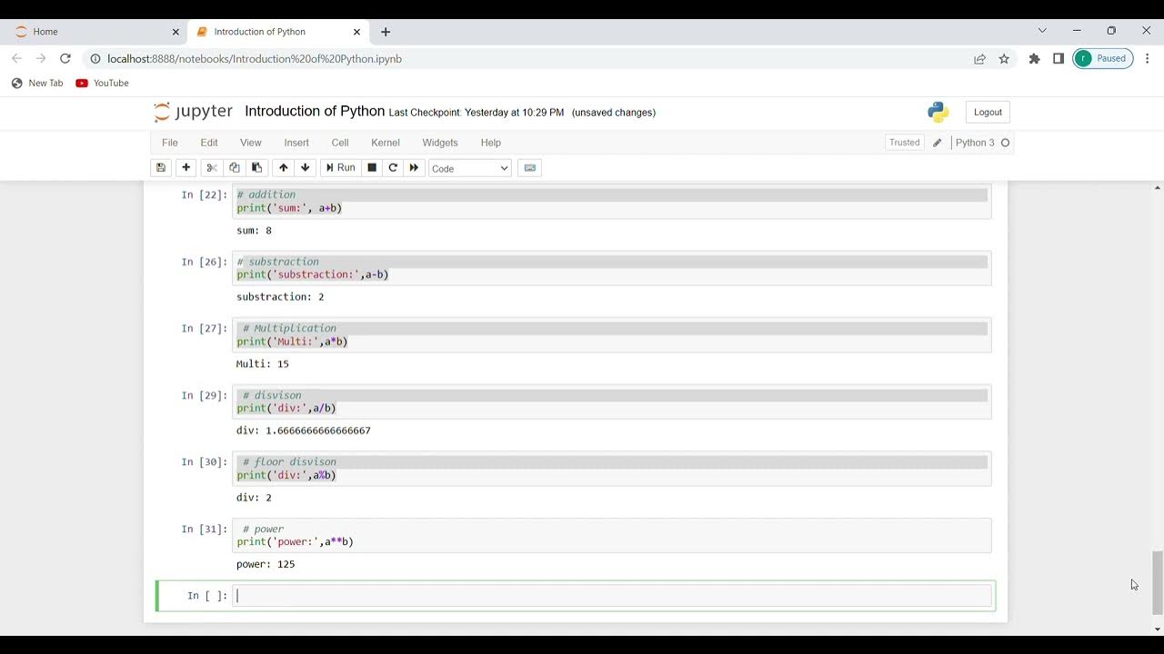 Arithematic and comparison operator - YouTube