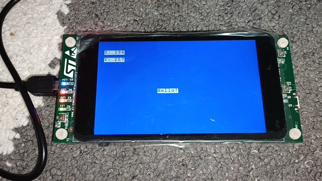 STM32F469 TOUCH DMA2D FMC DSIHOST LTDC - YouTube