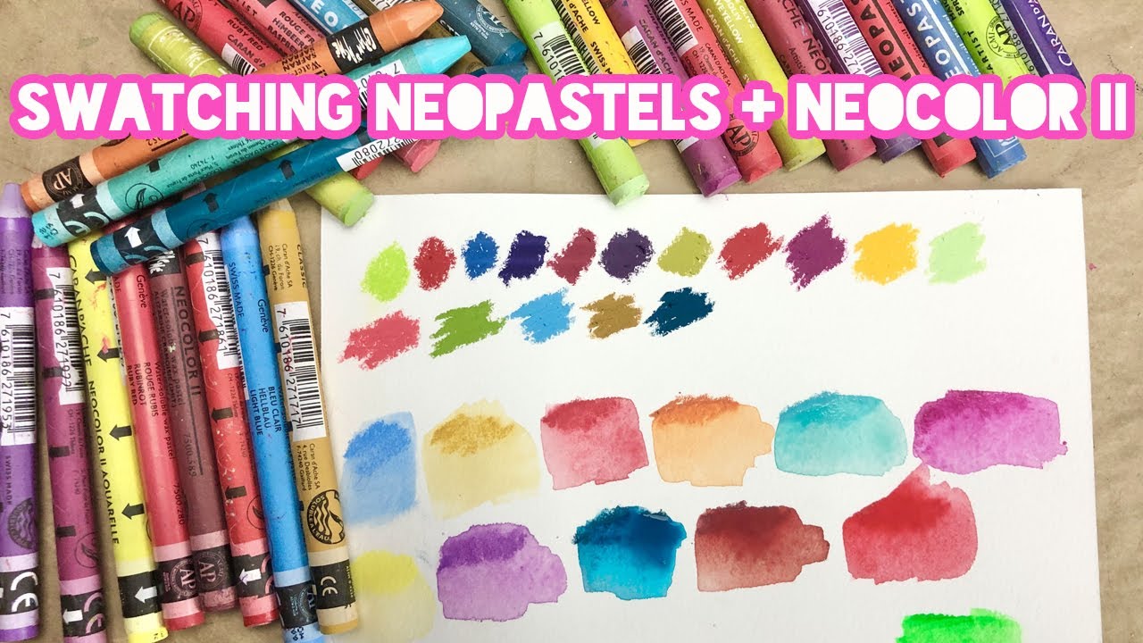 Super Chill Art Supply Haul | Swatching Neopastels & Neocolor II 🎨🖍 ...