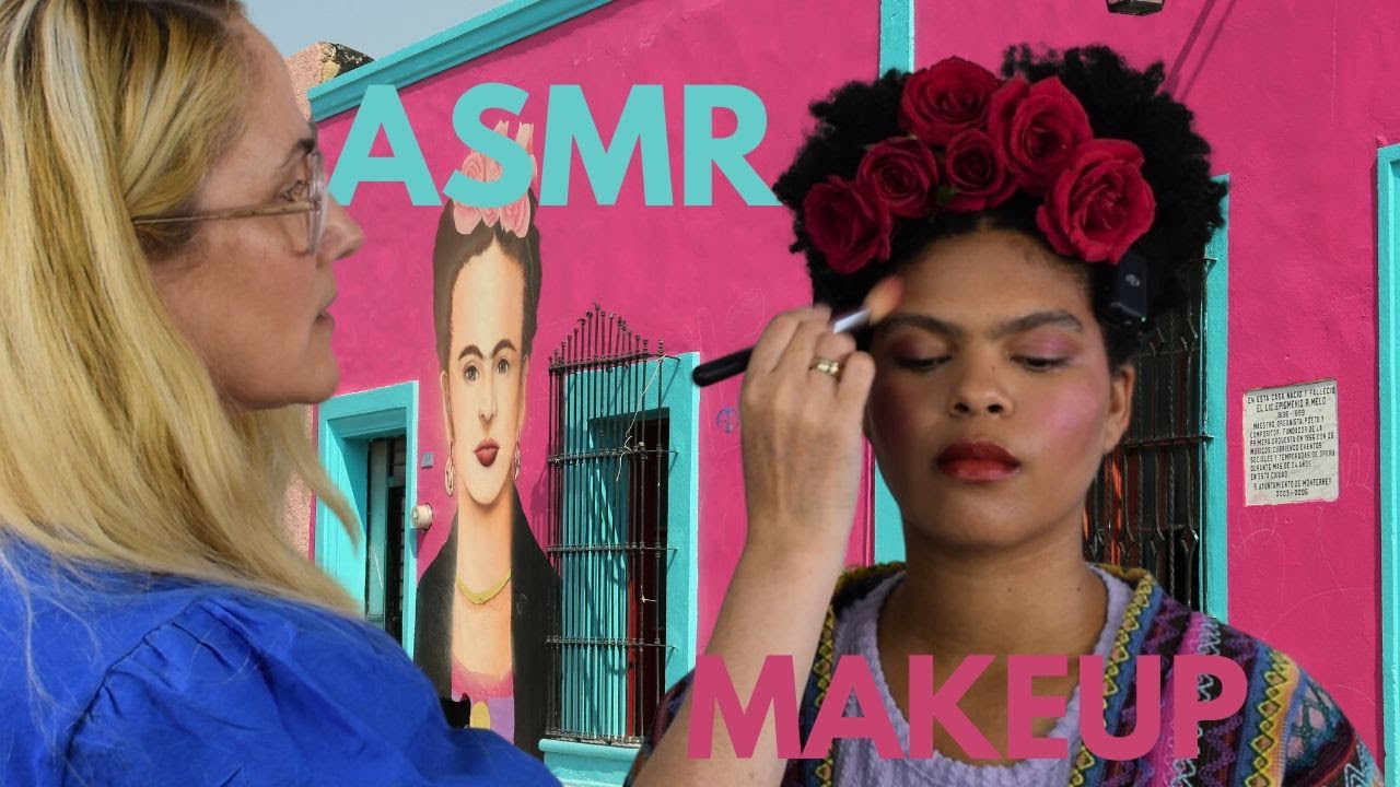 ASMR Makeup Artist | Frida Kahlo Fresh Face Tutorial 🌹 (whisper) - YouTube