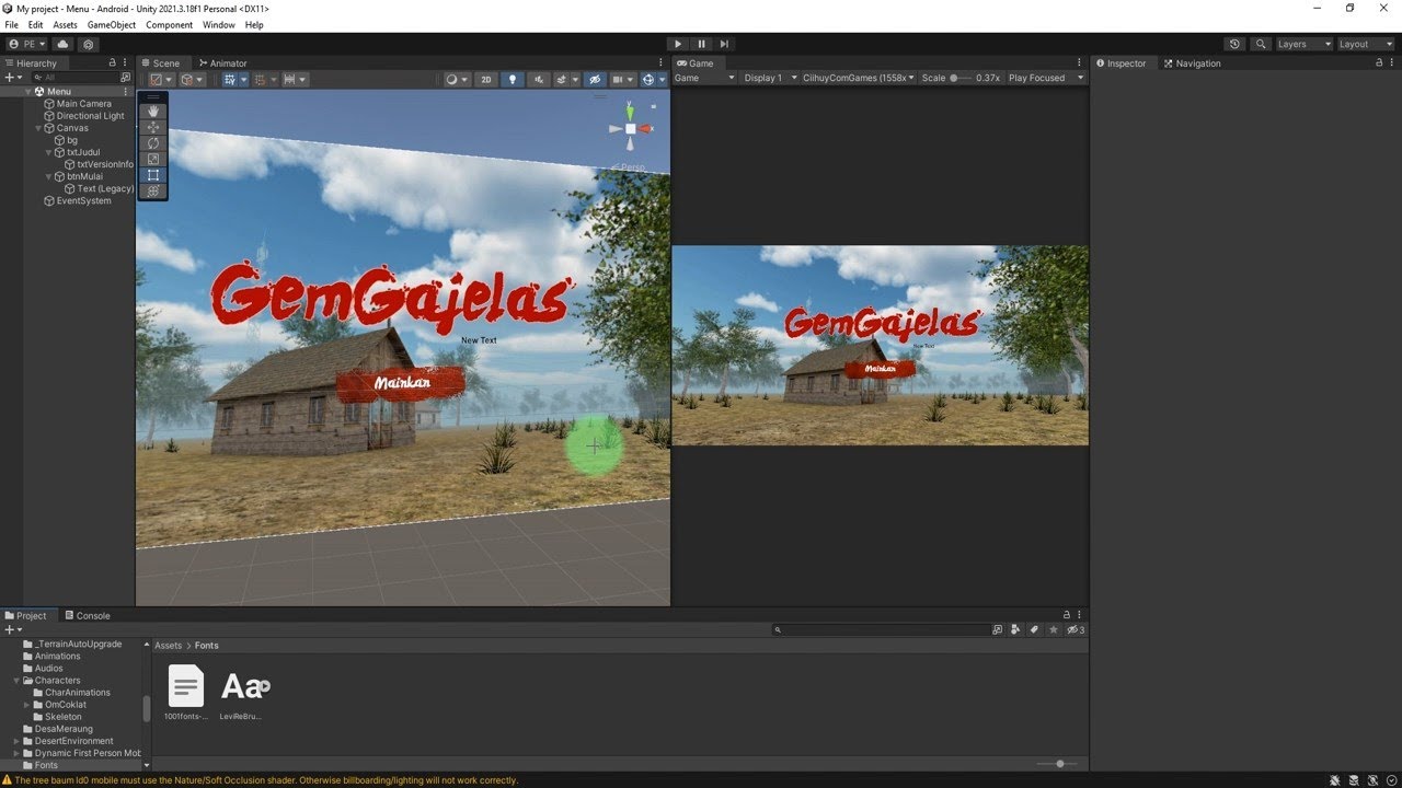Belajar Unity : Cara menambahkan gambar background dan font menarik ...