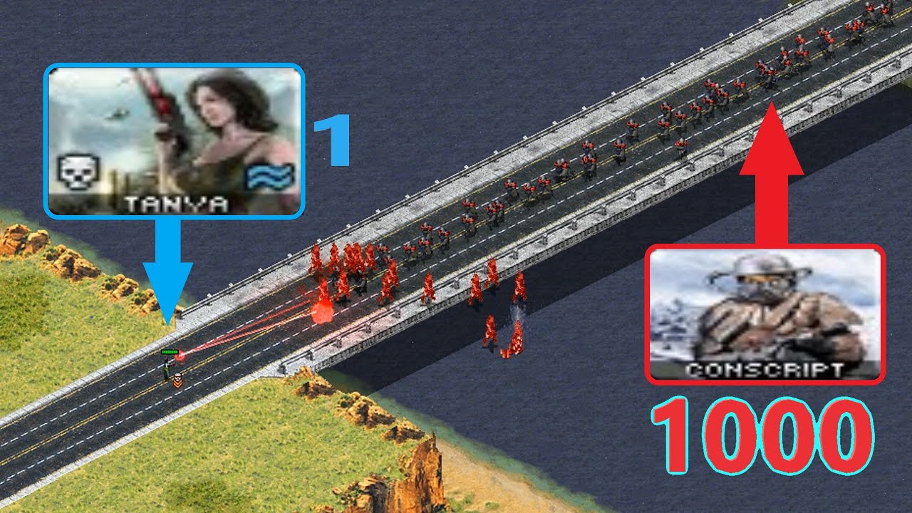 Can Mental Omega Tanya defend the bridge? - Red Alert 2 - YouTube