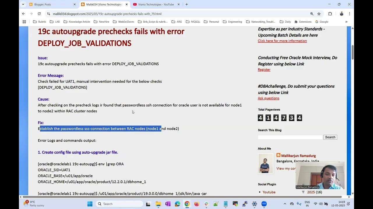 19c autoupgrade prechecks fails with error DEPLOY JOB VALIDATIONS - YouTube