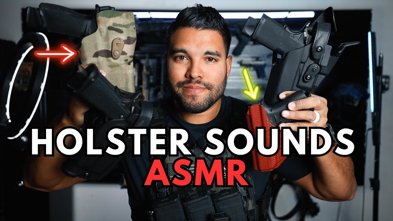 ASMR | Tactical Tapping And Scratching On A Variety Of Holsters - YouTube