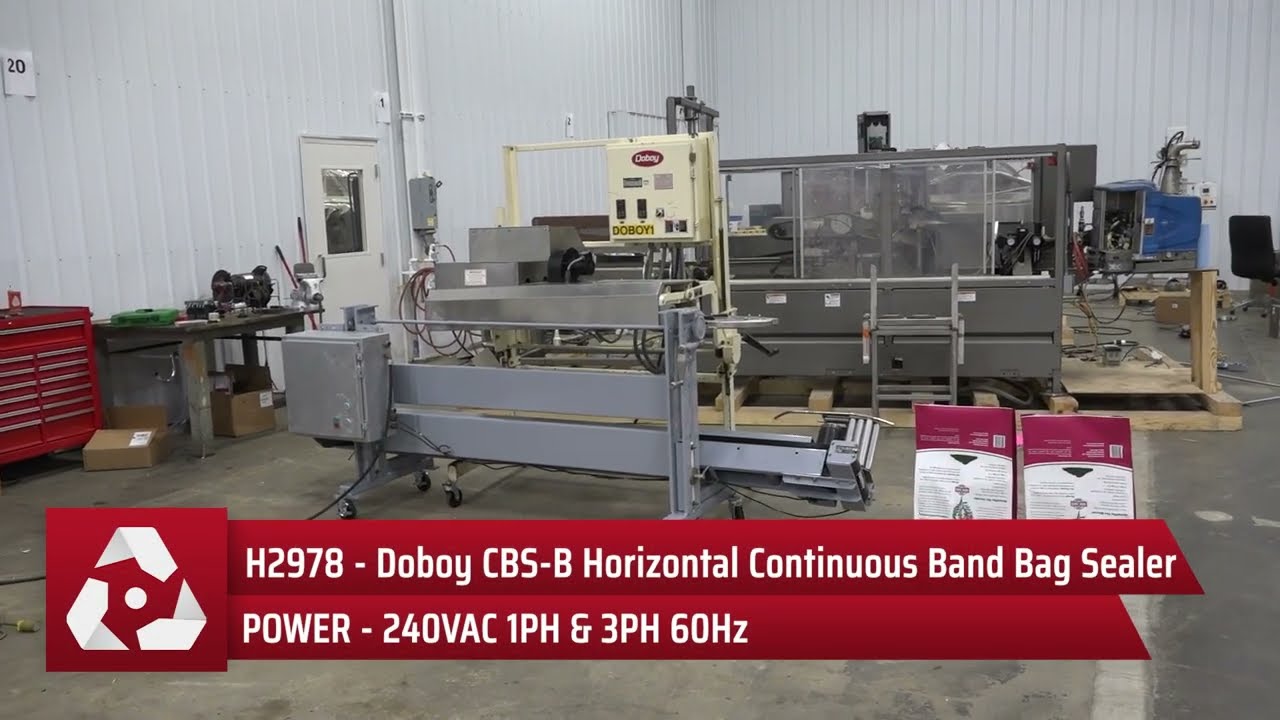 H2978 - Doboy CBS B Horizontal Continuous Band Bag Sealer - YouTube