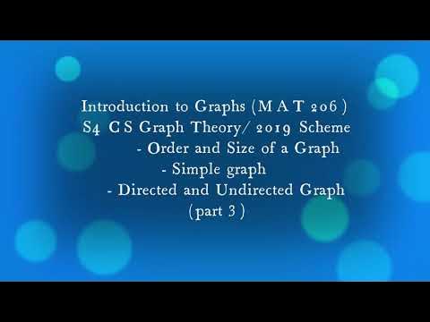 #MAT206#Order and Size of a Graph#Simple Graph#Directed and Undirected Graphs#module1 #S4CS#KTU ...