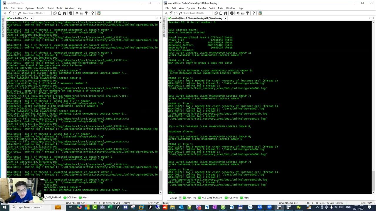 Buổi 13 - Khôi phục database sau khi mất toàn bộ redo log | Trần Văn Bình Oracle Database Master ...