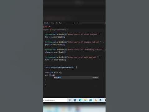 Program Calculate Total and Average Marks Of 5 Subject in 60 second#average #java #coding # ...