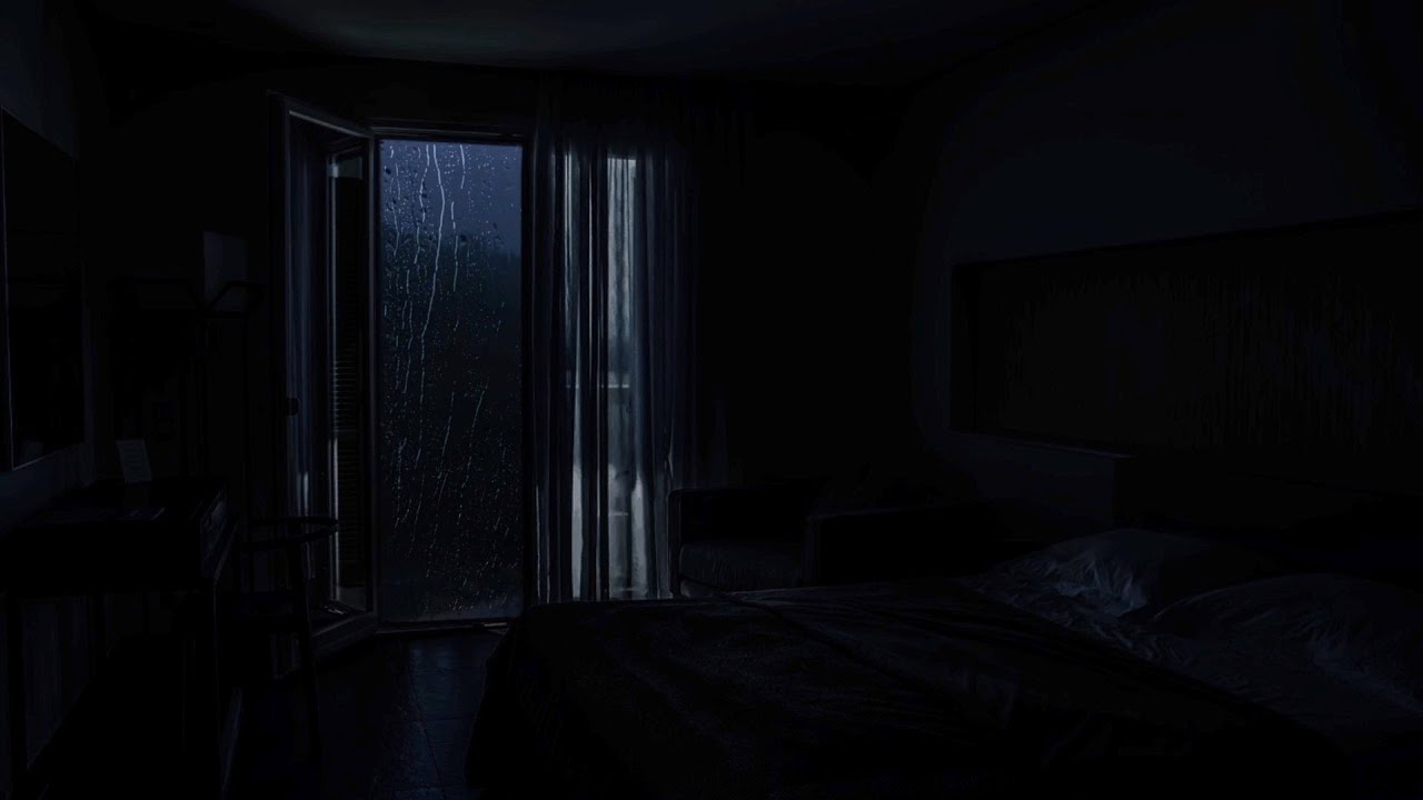 Dark Cozy Bedroom In Rainy Gloomy Day Ambience | Rain Sounds For Study ...
