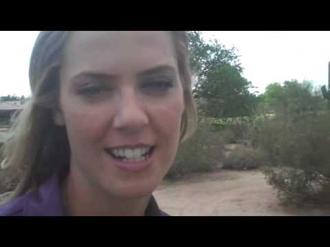 Anna Rawson in the Wind at the Go Daddy Commercial Shoot - YouTube