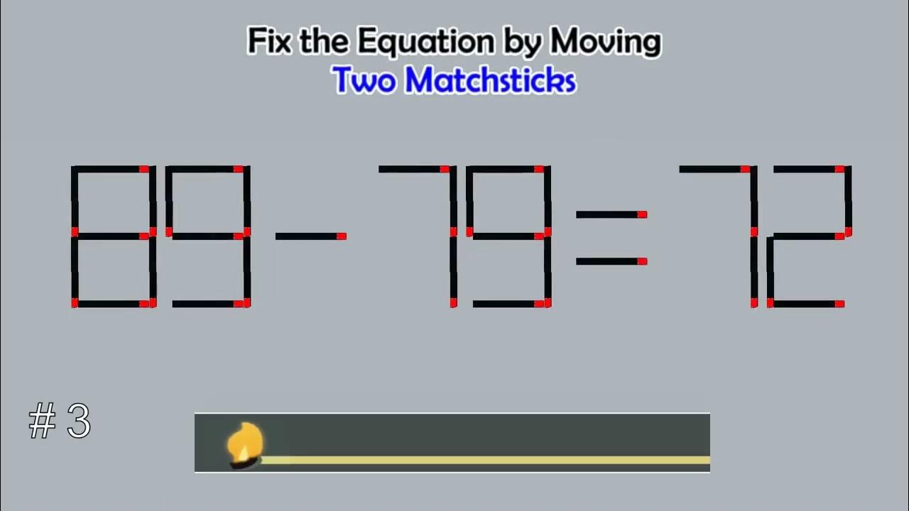 Matchstick Studio (2-digits) #124 | Fix the math equation by moving one ...