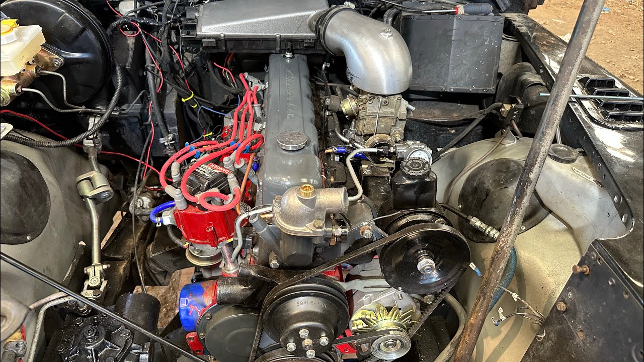 Chevrolet inline 6 250 in my Land Rover Defender. - YouTube