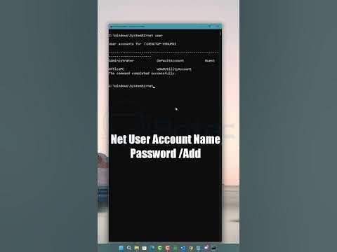 Add and Delete User Accounts With Command Prompt - YouTube