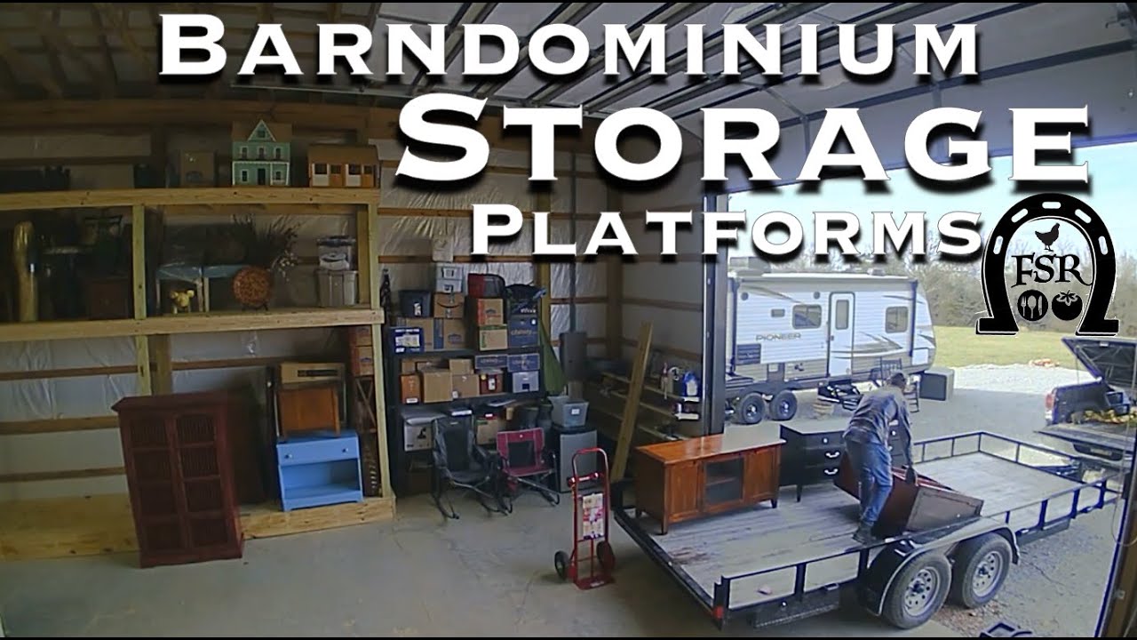 Building STORAGE Shelving/Platforms in the BARNDOMINIUM. - YouTube