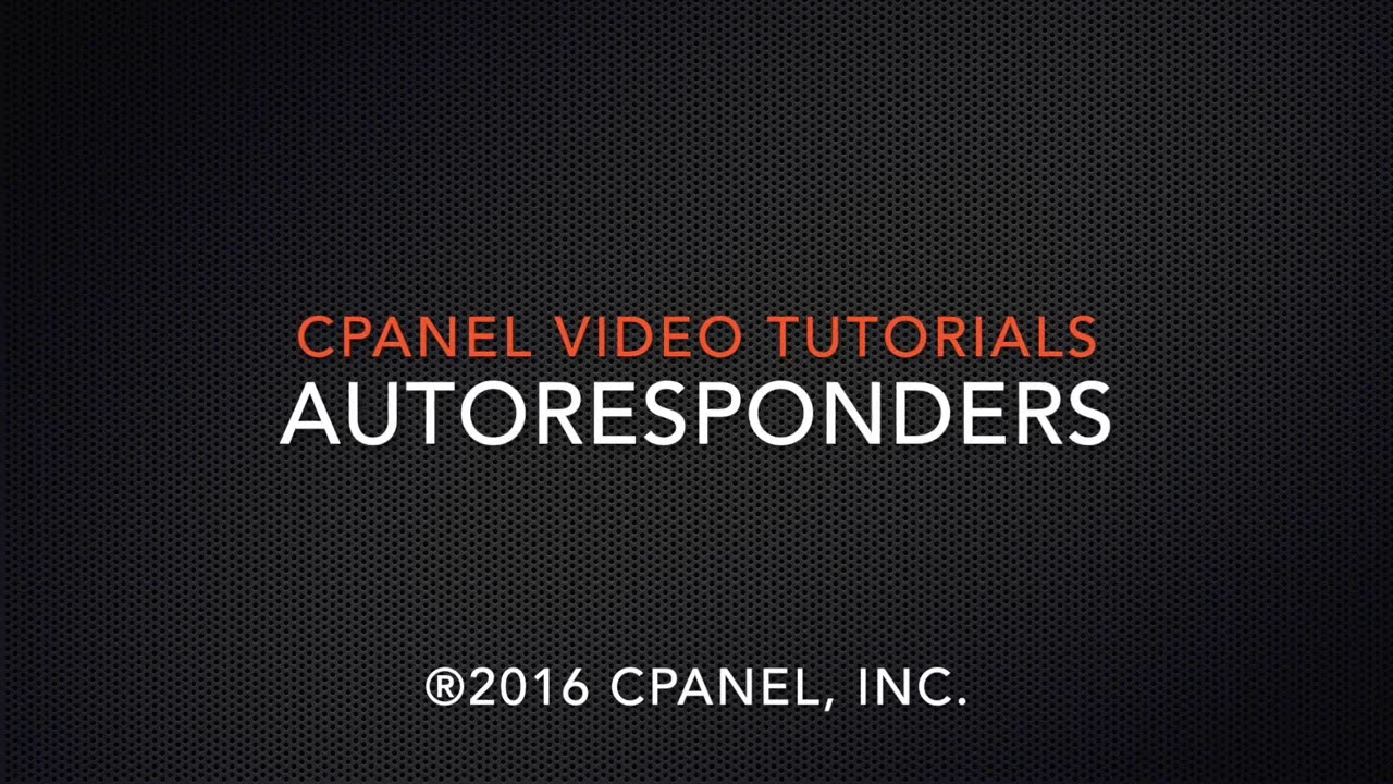 cPanel Tutorials - How to Use Autoresponders - YouTube