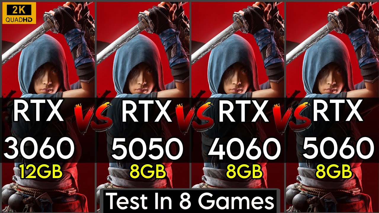 RTX 3060 vs RTX 5050 vs RTX 4060 vs RTX 5060 - Test In 8 Games - Battle ...