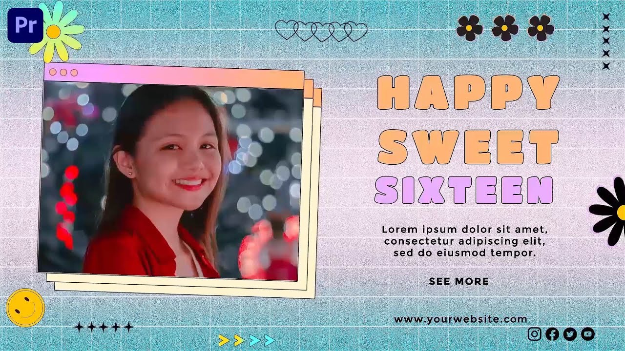 Gradient Sweet 16 Slideshow Premiere Pro Template - YouTube