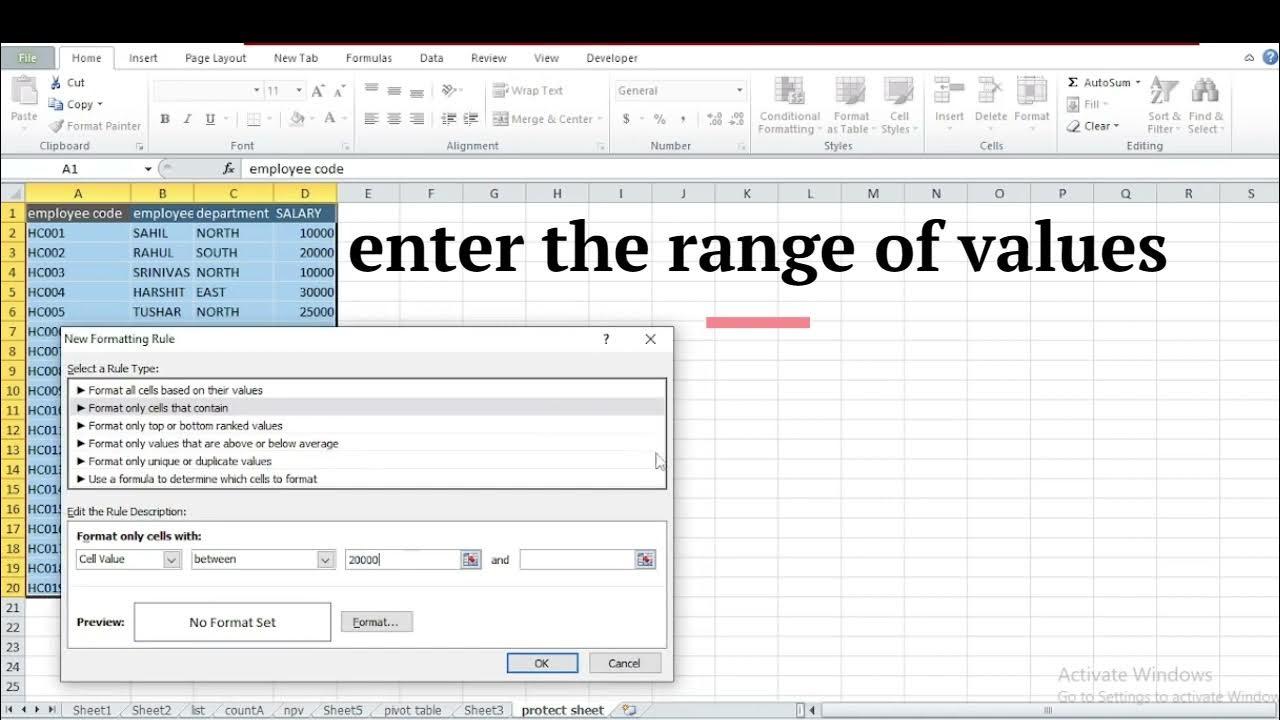 how to use conditional formatting for specific cell range.#excel - YouTube