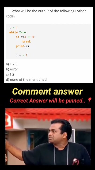 Comment Your Answer 👉👉 Shorts Python Coding Developer Codinglife Pythonprogramming Quiz