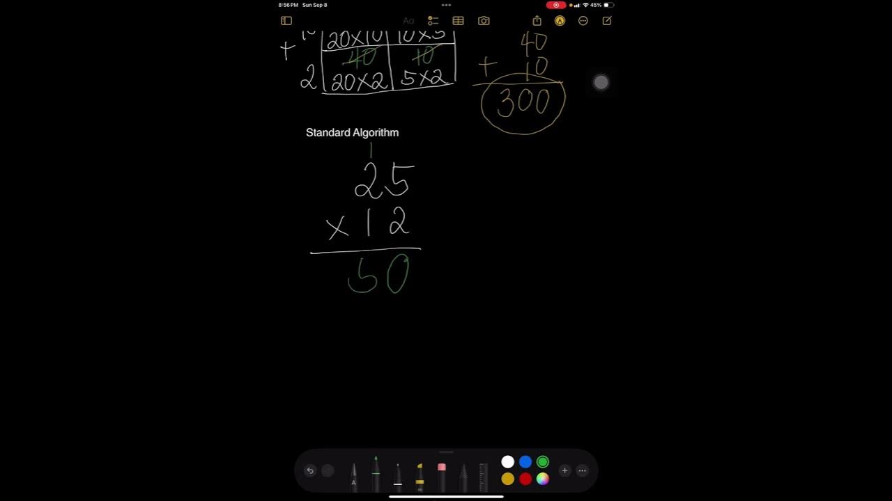 Learning how to Multiply Using Area Model and Standard Algorithm - YouTube