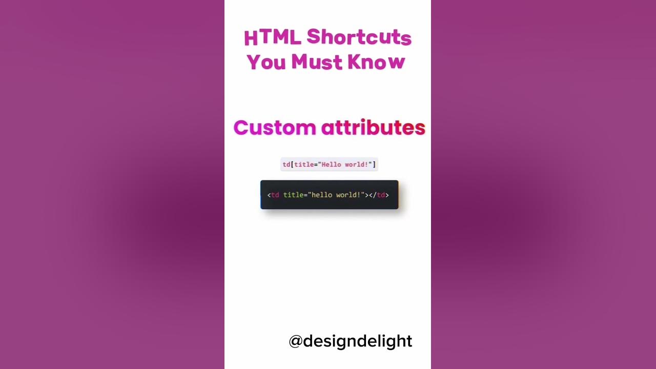 Html Shortcuts You Must Know Part 2 Custom Attributes Coding Webdesign Codinglife Htmltips
