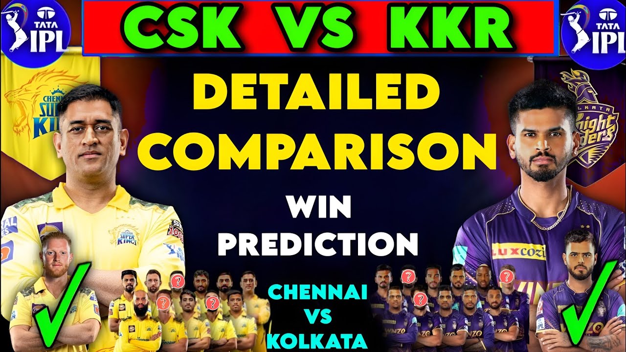 IPL 2023: KKR vs CSK | Comparison, Chart Analysis, Playing XI - YouTube