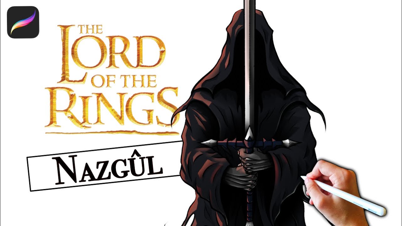 Drawing A Nazgul (The Lord of the Rings Art) - PROCREATE TimeLapse ...