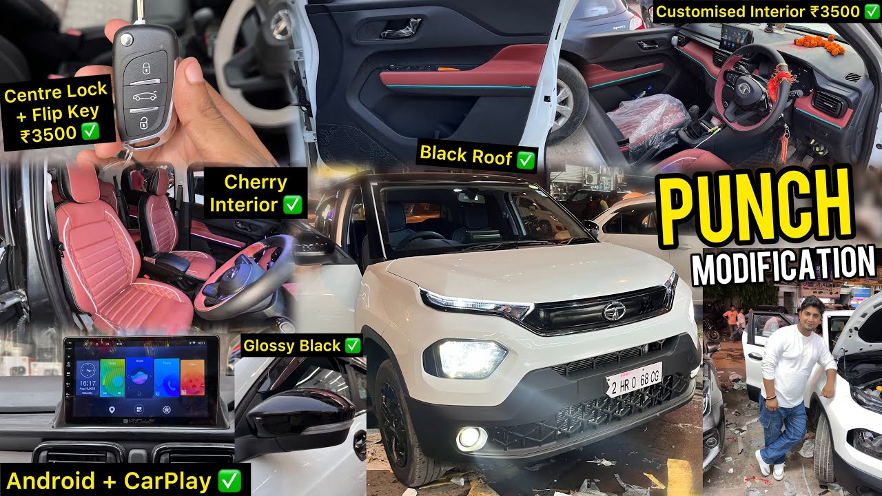 2023 Tata Punch Pure Base to Top Modification 🔥 Tata Punch Pure ...