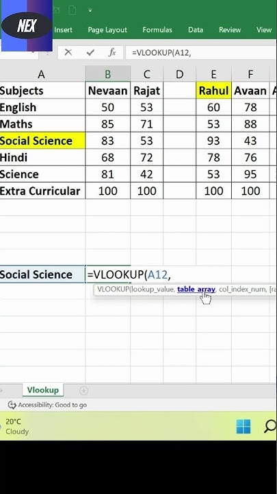 VLOOKUP Formula in Excel| Excel Tips and Tricks #shorts #viral #vlookup #NevaanExcel - YouTube