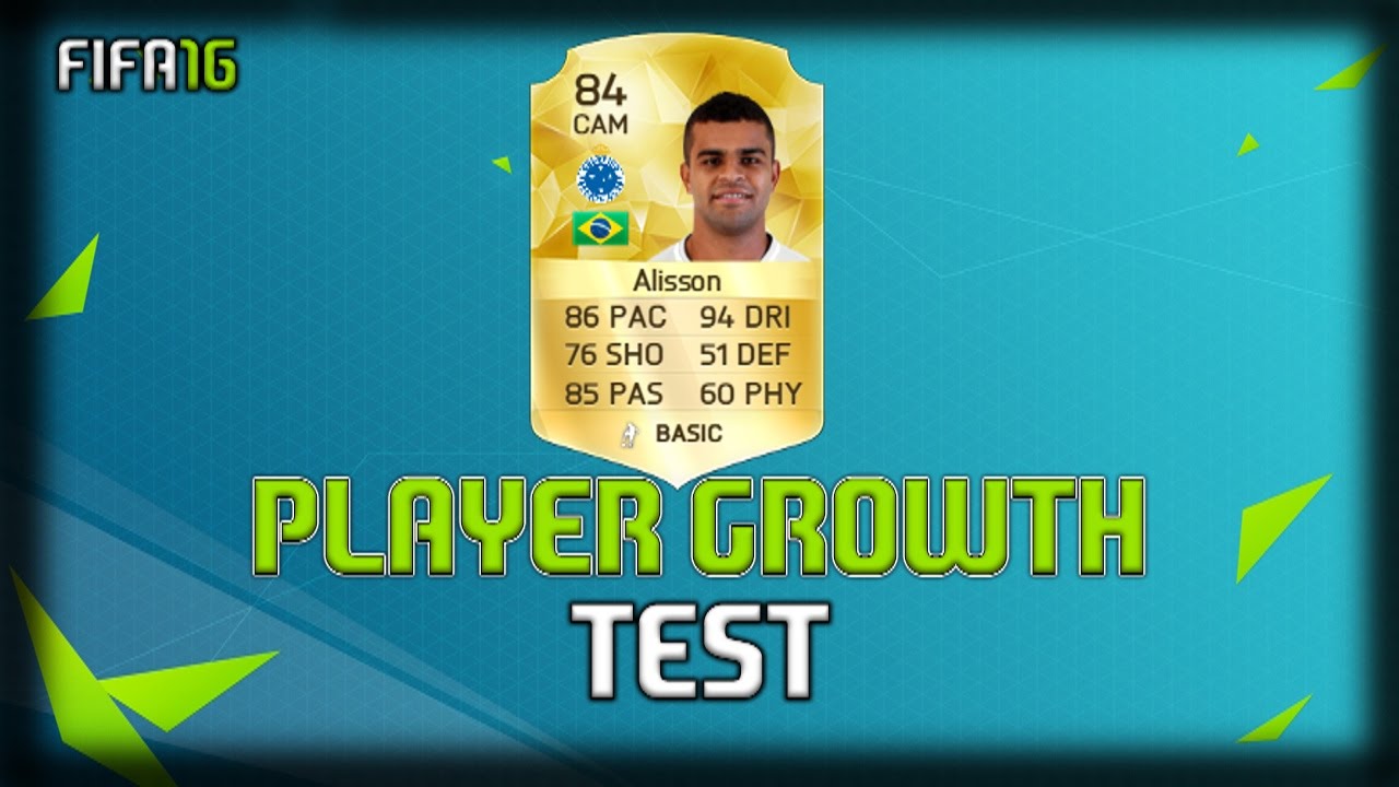 FIFA 16 | Alisson Euler de Freitas Castro | Growth Test - YouTube