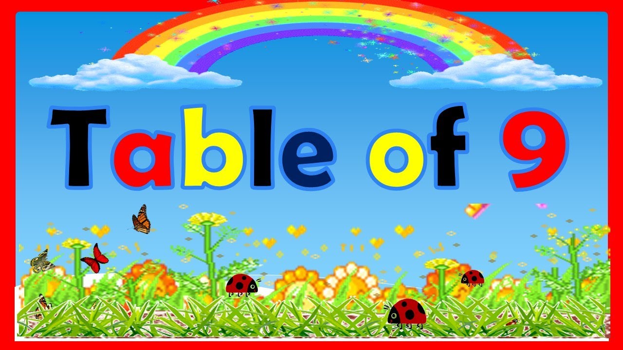 Learn Multiplication !! Table Of Nine !! 9 x 1 = 9 !! 9 Times Tables ...
