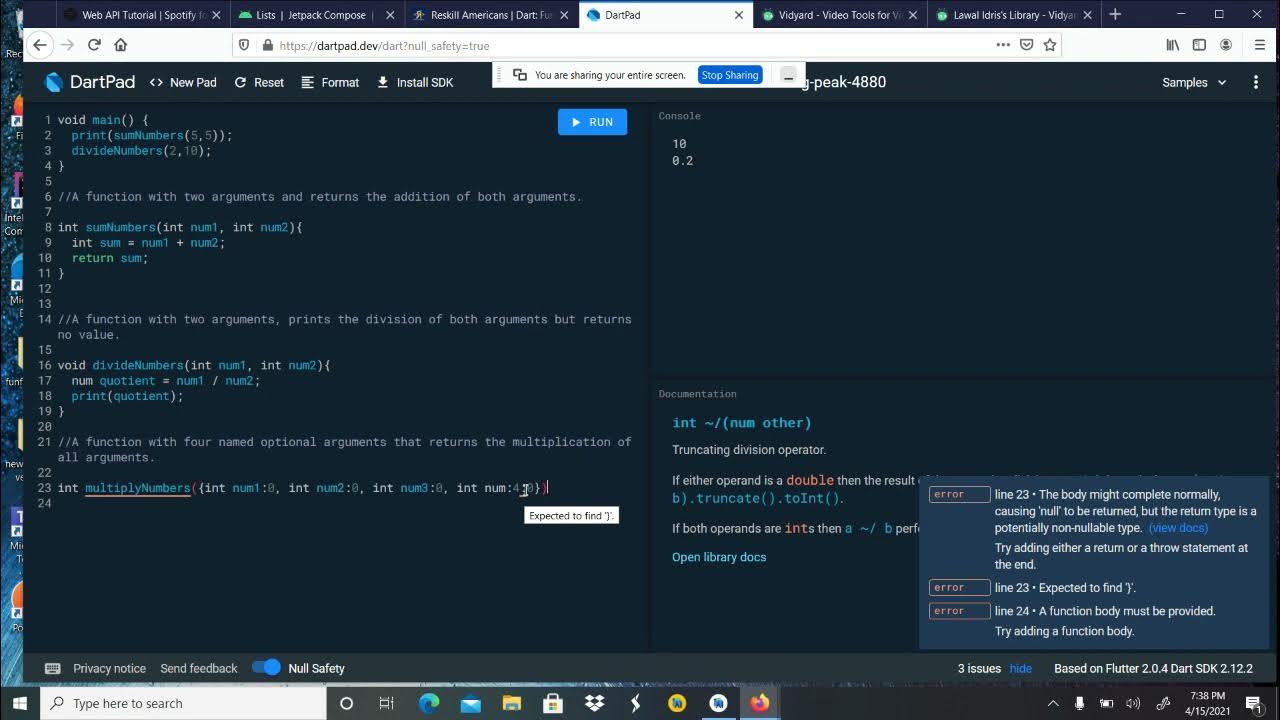 Flutter: Dart Function Assignment - YouTube