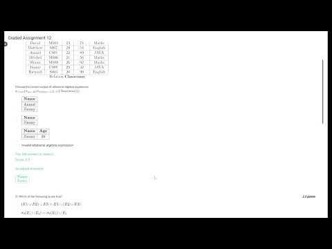 DBMS Week 12 Graded Assignment (IITM) - YouTube