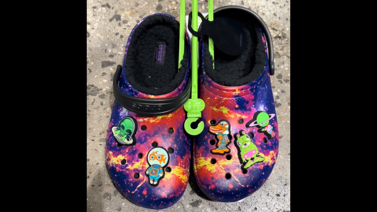 Crocs Ron English Area 54 Galaxy Classic Lined Clog - YouTube