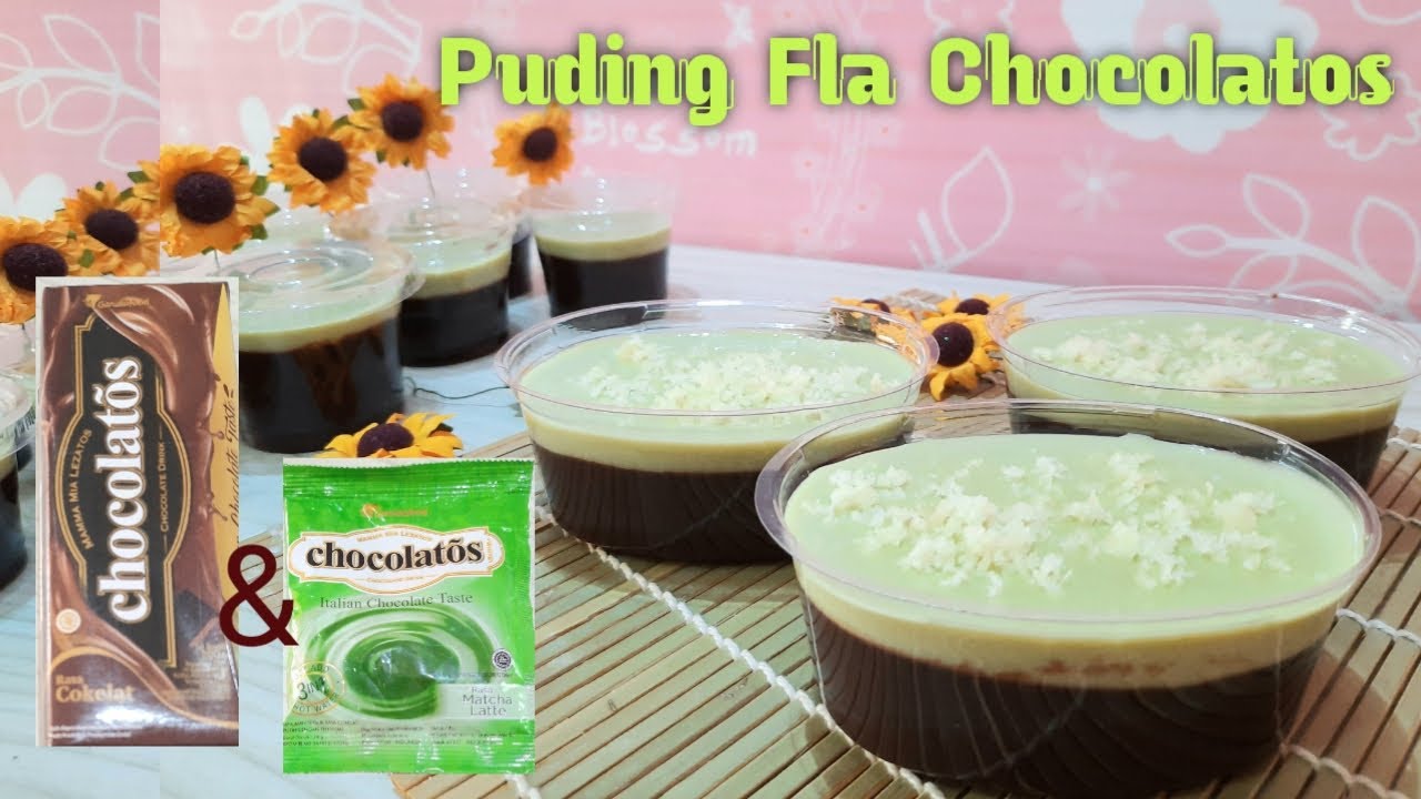 Kreasi chocolatos : puding coklat fla matcha enak banget jadinya - YouTube