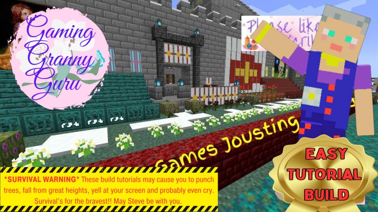 Minecraft Jousting Medieval Games Arena How to build easy tutorial ...