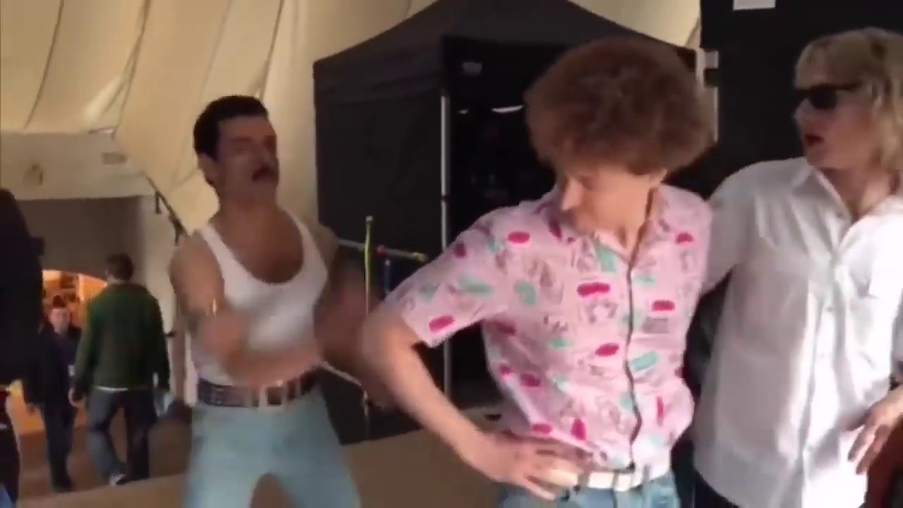 Bohemian Rhapsody Movie - Live Aid Behind Scenes Brian May Rami Malek ...