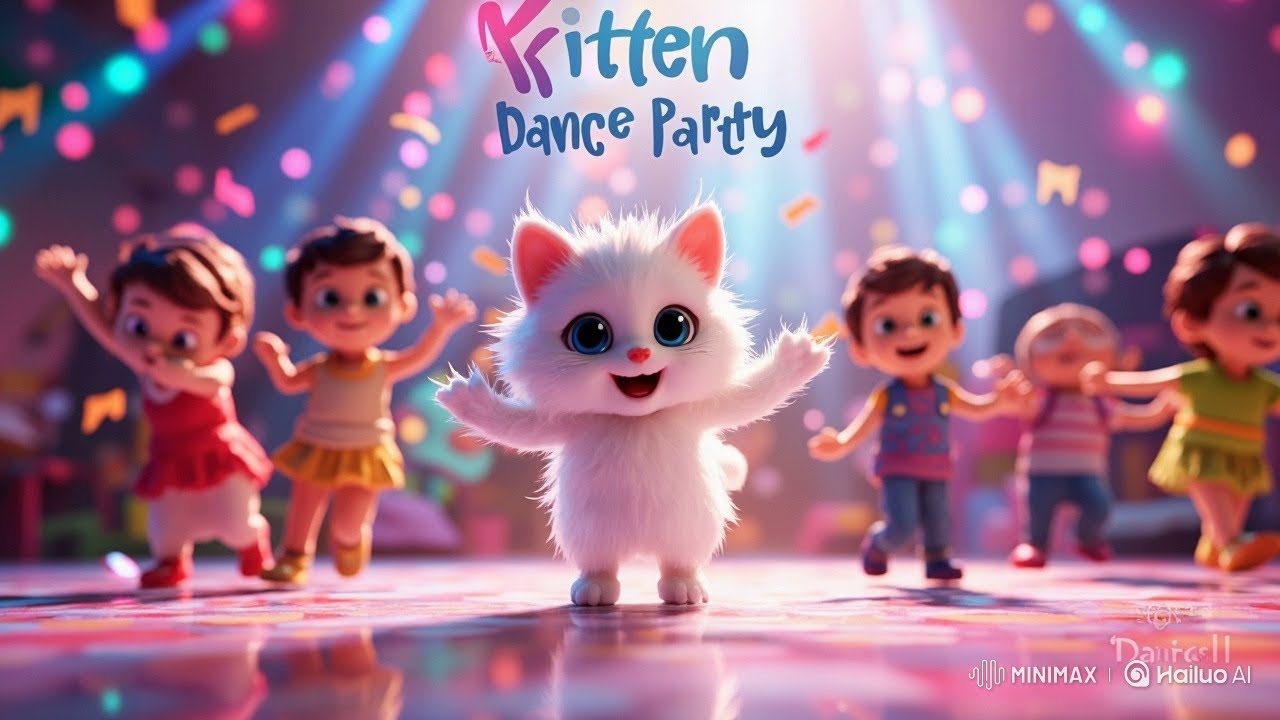 Kitten Dance Party 🐾🎶 | Cute Cat Dance Song for Kids | Hello Kids Songs ...
