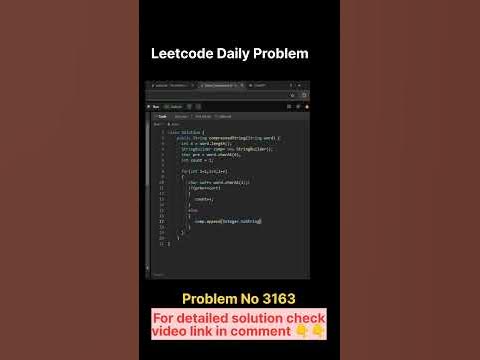 Leetcode daily problem || Problem No 3163 #leetcode #leetcodesolutions #leetcodequestions - YouTube