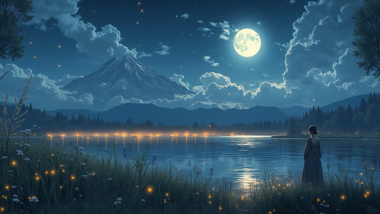 Peaceful Forest Lake & Cricket Sounds - Calming Nature Ambiance for ...