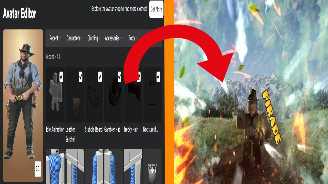 Making Arthur Morgan From RDR2 A Roblox Avatar And Making It Into A GFX ...