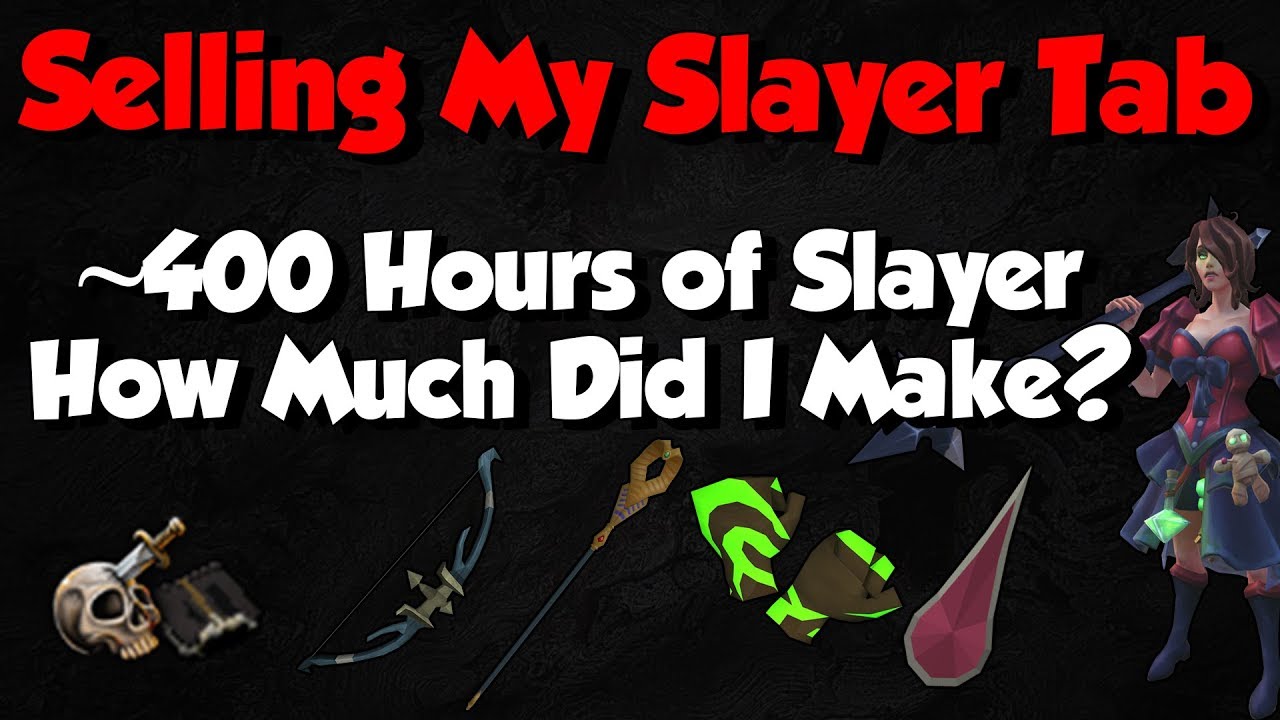 Loot from 400 Hours of Slayer [Runescape 3] Selling my Slayer Tab ...