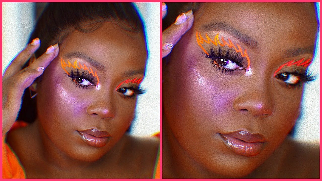 NEON FLAME EYELINER LOOK 🔥 - YouTube