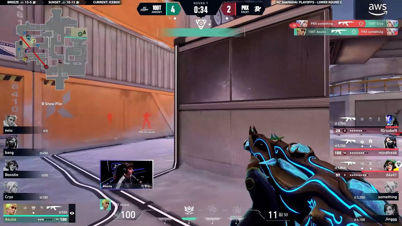 100T Asuna Unbelievable 1v4 Clutch vs Paper Rex | VCT Masters Shanghai ...