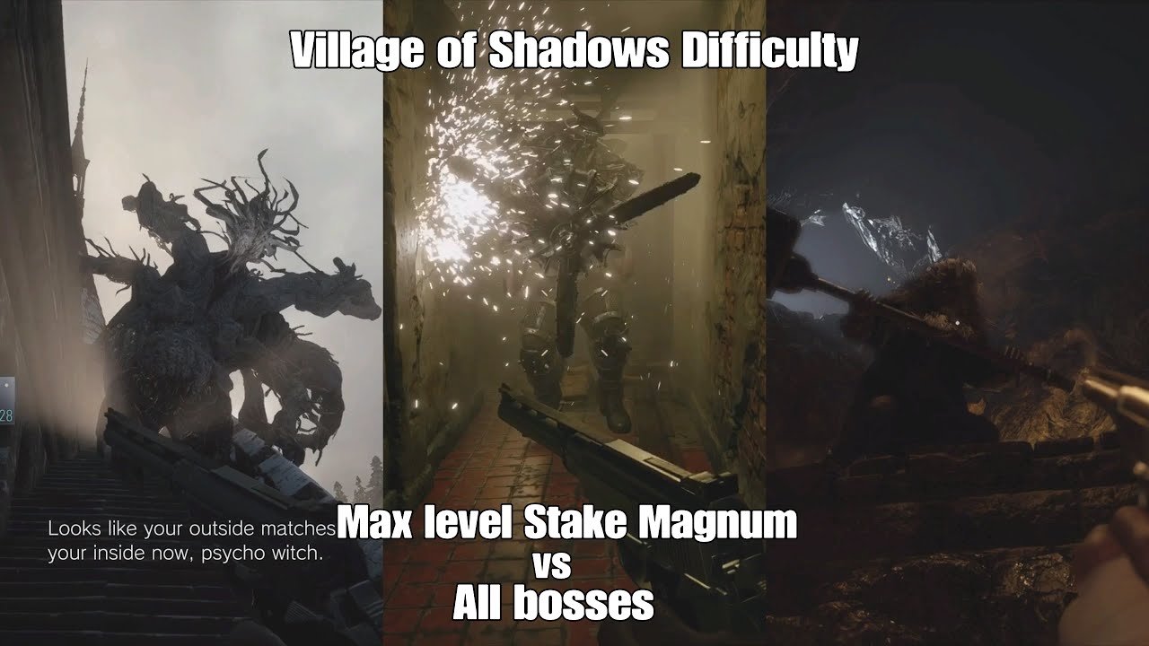 Resident Evil Village Max Level Stake Magnum vs All Bosses Village of ...
