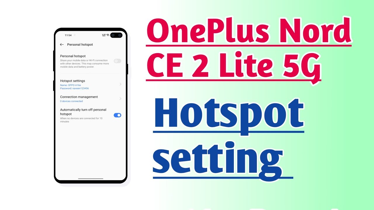 OnePlus Nord CE 2 Lite 5G Hotspot setting How to use - YouTube