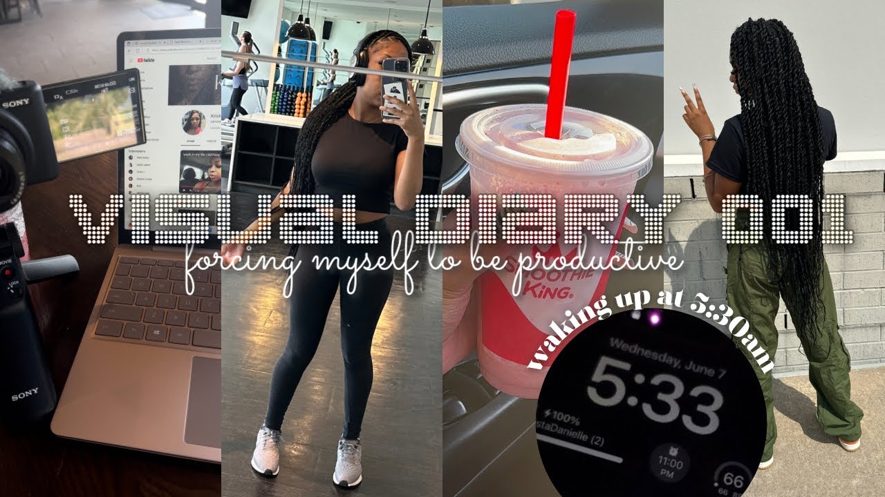 visual diary 001: forcing myself to be productive @5am | grwm ...