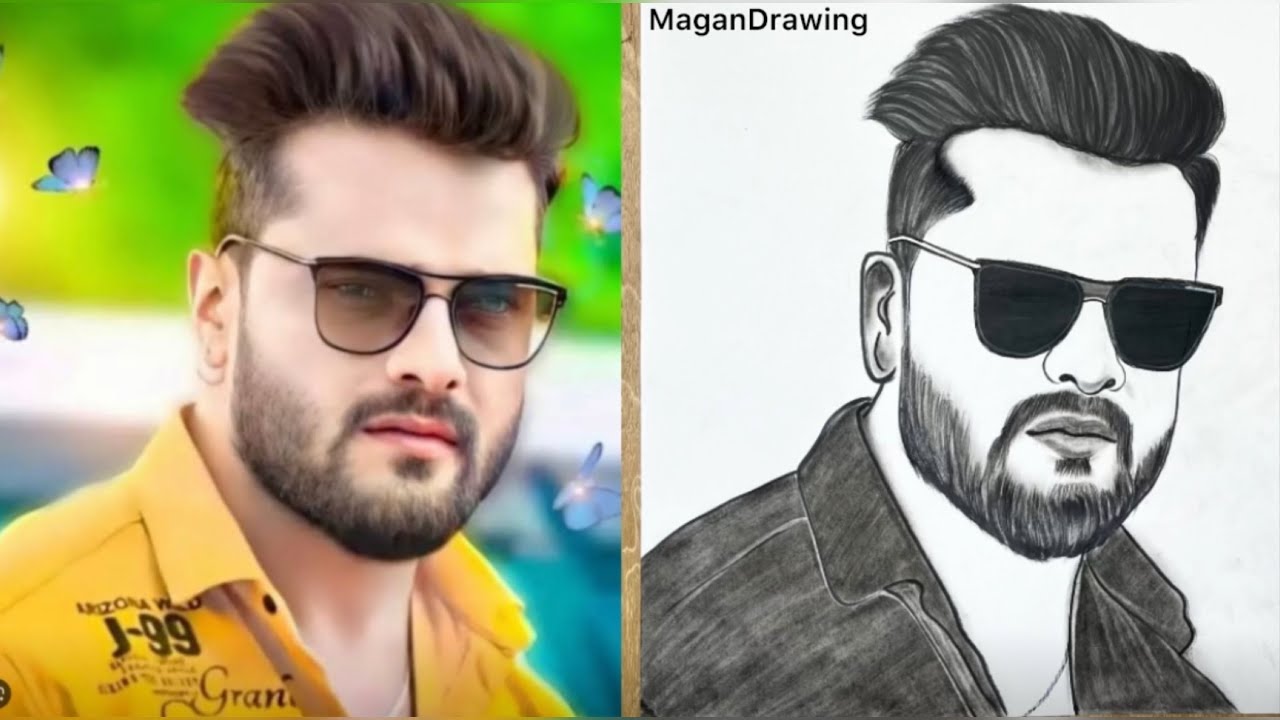 How to Draw Kesari Lal Yadav Drawing || Bhojpuri Hero Drawing || - YouTube