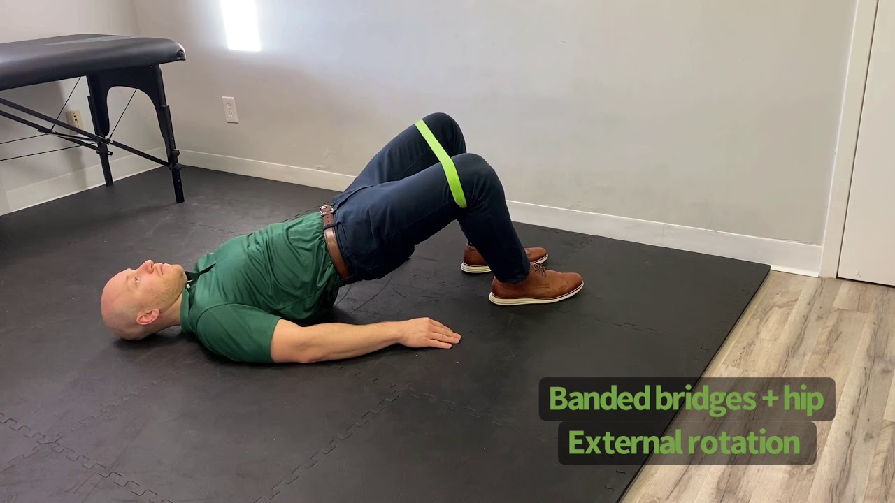 Banded Bridge with Hip External Rotation - YouTube